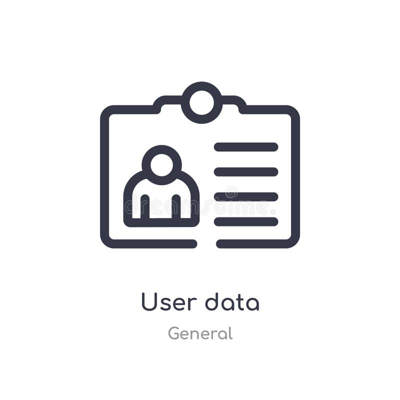 User Data Outline Icon. Isolated Line Vector Illustration from General ...