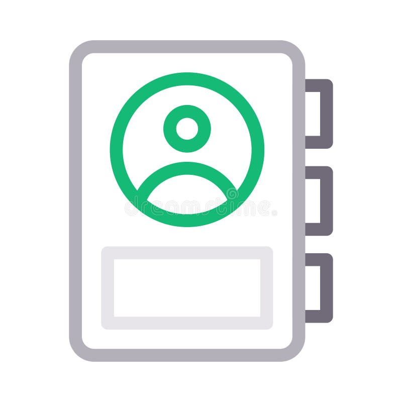 User Diary Thin Color Line Vector Icon Stock Vector - Illustration of ...