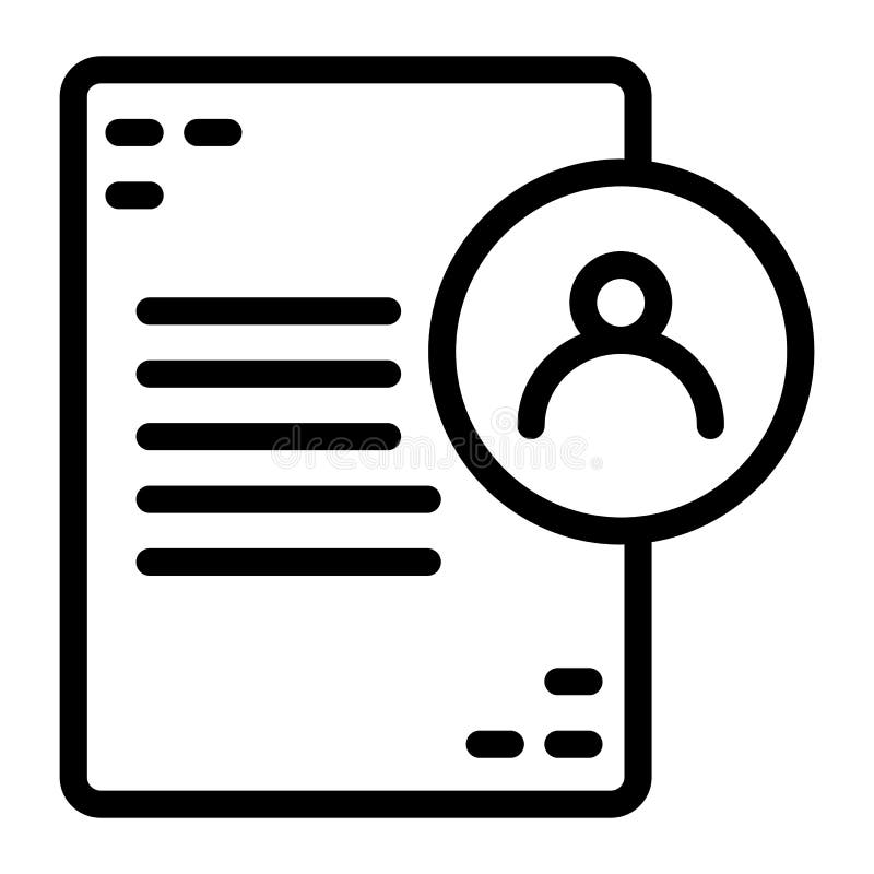 User Document Thin Line Icon. User Form Vector Illustration Isolated on ...
