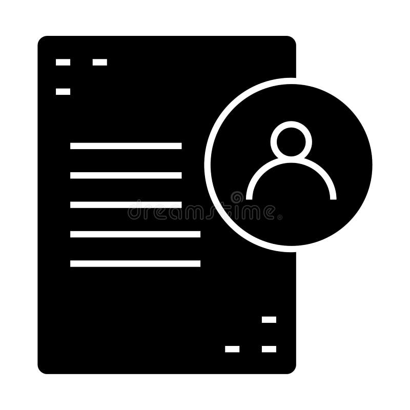 User Document Solid Icon. User Form Vector Illustration Isolated on ...