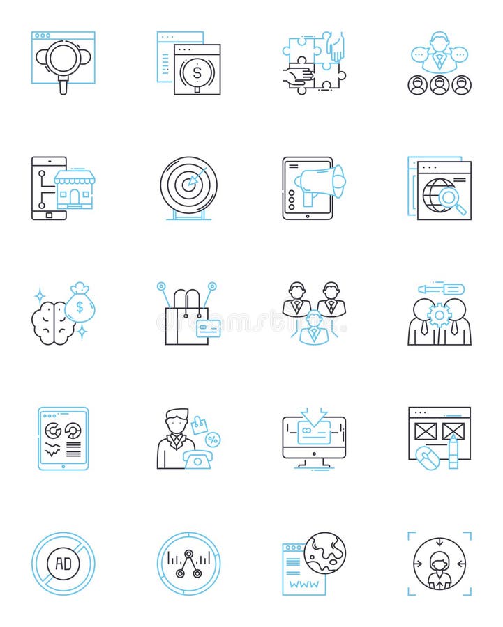 User Engagement Linear Icons Set. Interaction, Participation ...