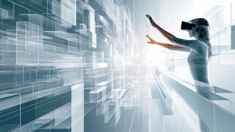 Futuristic VR Interface Controlled by AI in a Clean Digital Environment ...