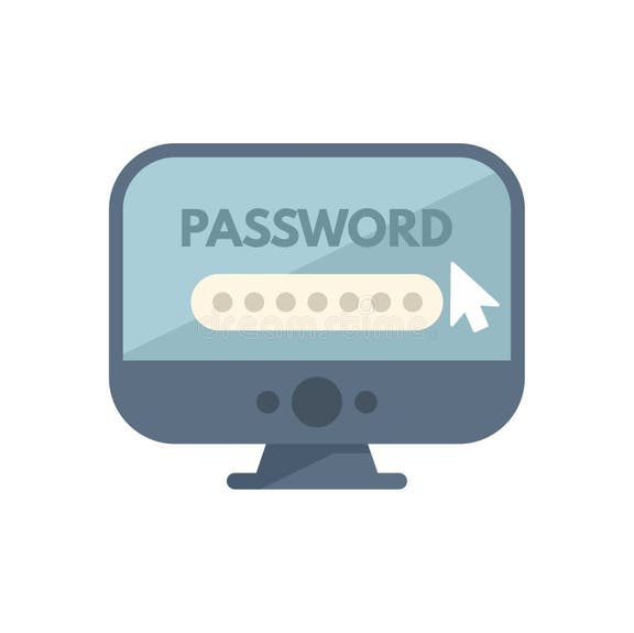 User Entering Password on Computer for Website Login Stock Vector ...