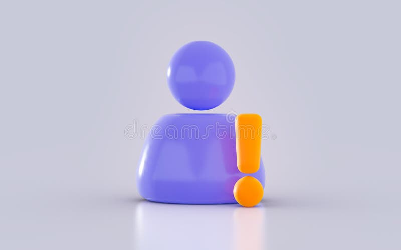 User Exclamation Customer Alert Warning Symbol Background 3d Render ...