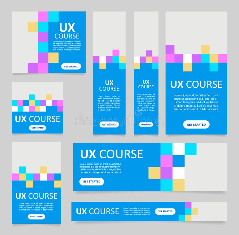 User Experience Course Web Banner Design Template Stock Vector ...