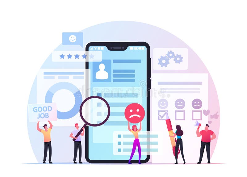 User Experience, Customer Review, Rating. Tiny People Put Check Marks ...