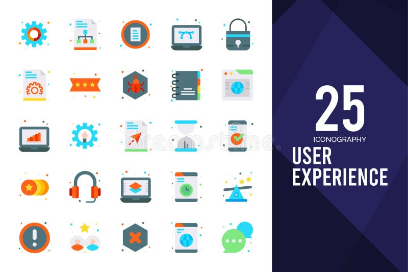 25 User Experience Flat Icon Pack. Vector Illustration Stock Vector ...