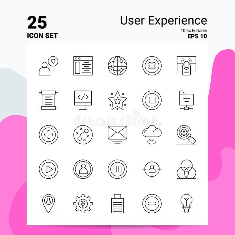 Solid 25 User Experience Icon Set. Vector Glyph Style Design Black ...