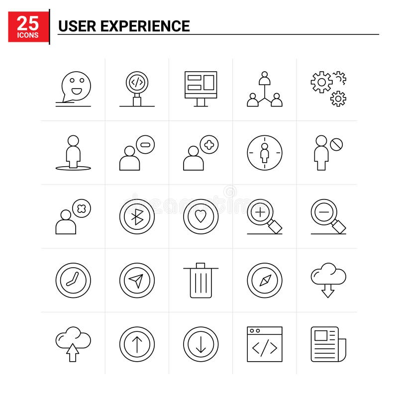 25 User Experience Icon Set. 100 Editable EPS 10 Files Stock Vector ...