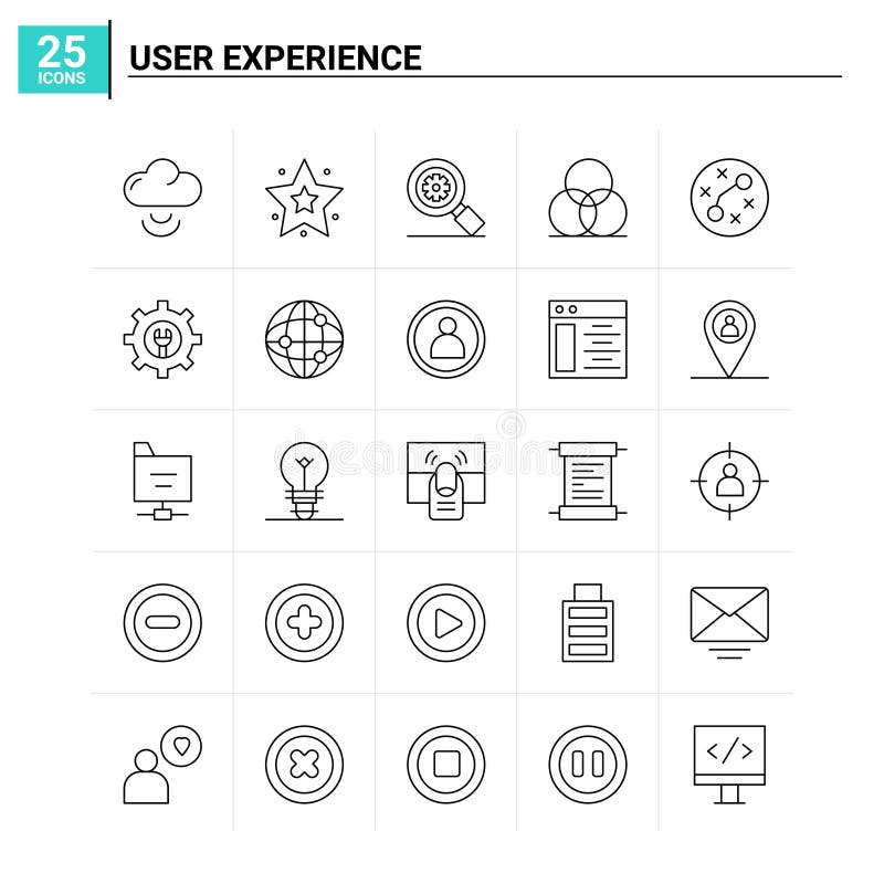 25 User Experience Icon Set. 100 Editable EPS 10 Files Stock Vector ...