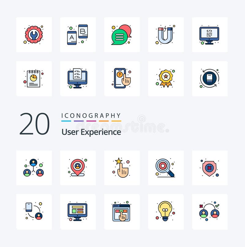 20 User Experience Line Filled Color Icon Pack Like Failed Protection ...