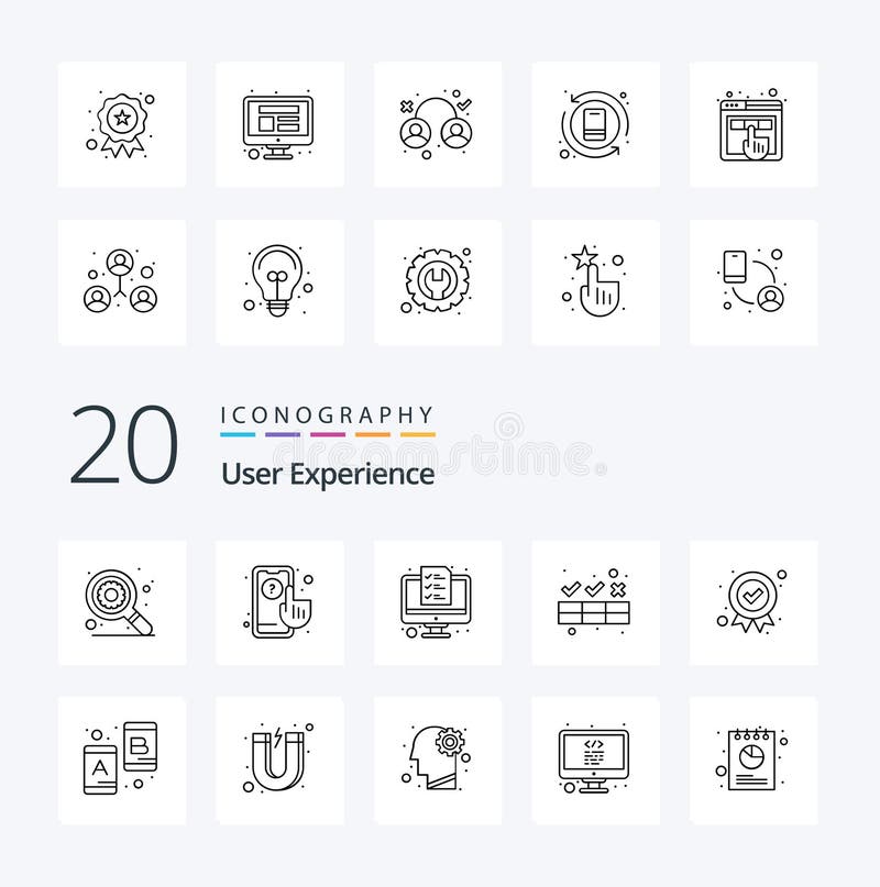 20 User Experience Line Icon Pack Like Award Data Computer Cleaning ...