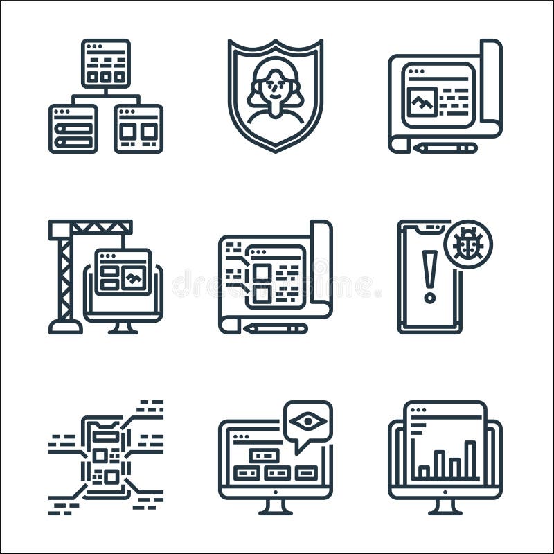 User Experience Line Icons. Linear Set Stock Vector - Illustration of ...