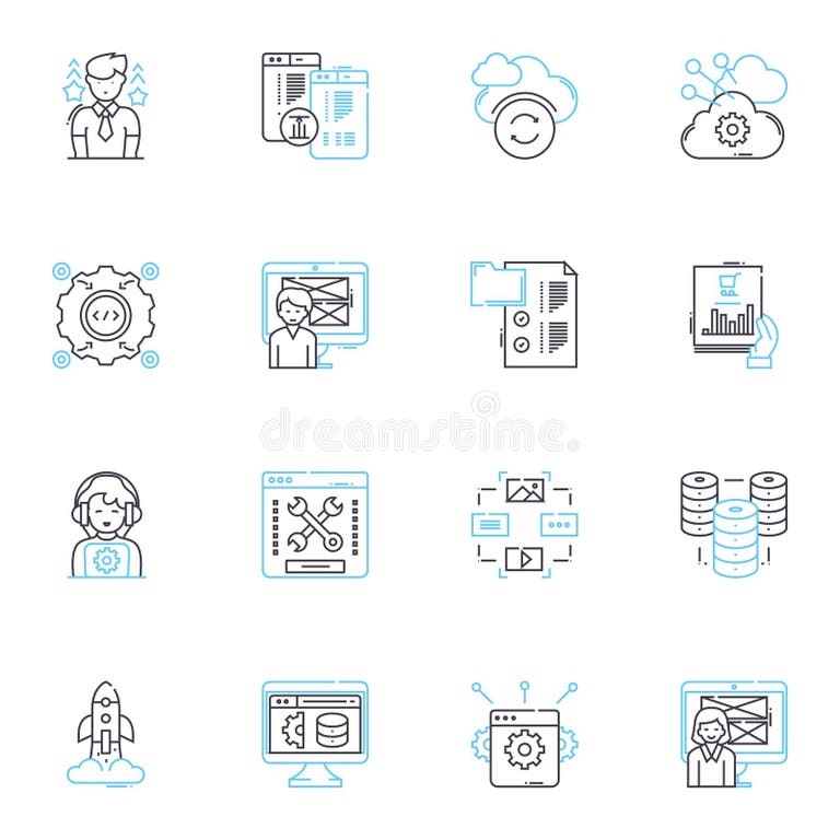 User Experience Linear Icons Set. Interface, Navigation, Interaction, Design, Usability ...