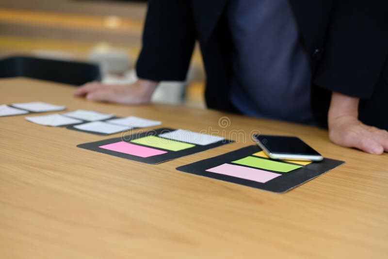 User Experience, UX Designer Designing Web on Smartphone Layout. Stock ...