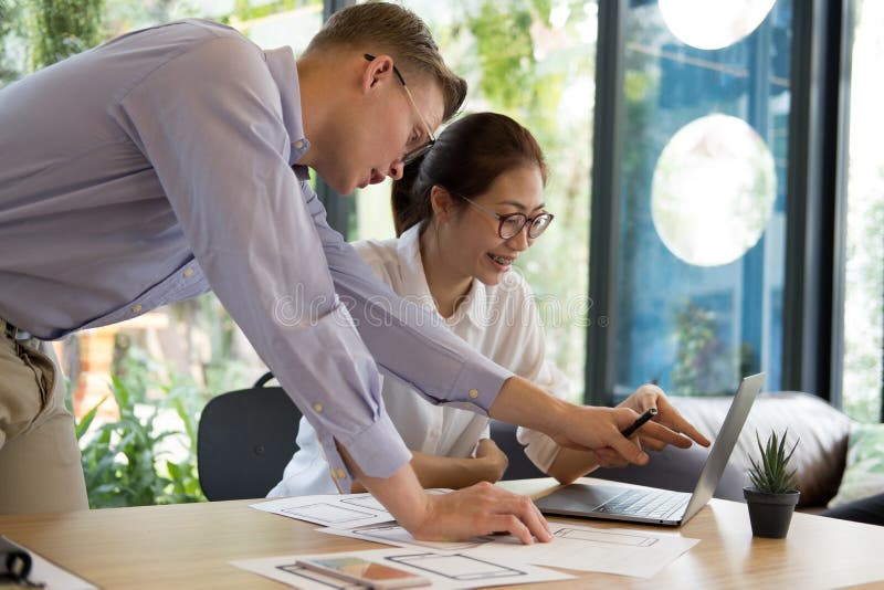 User Experience, UX Designer Designing Web on Smartphone Layout. Stock ...