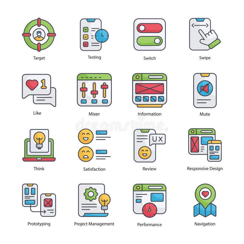 User Experience Vector Fill Outline Icon Design Illustration. User ...