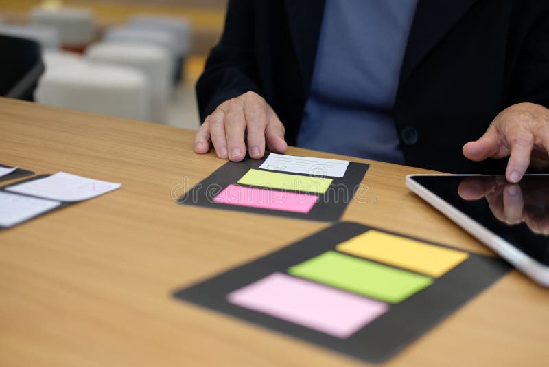 User Experience Workspace. UX Designer Desk with Tablet Layout. Stock ...