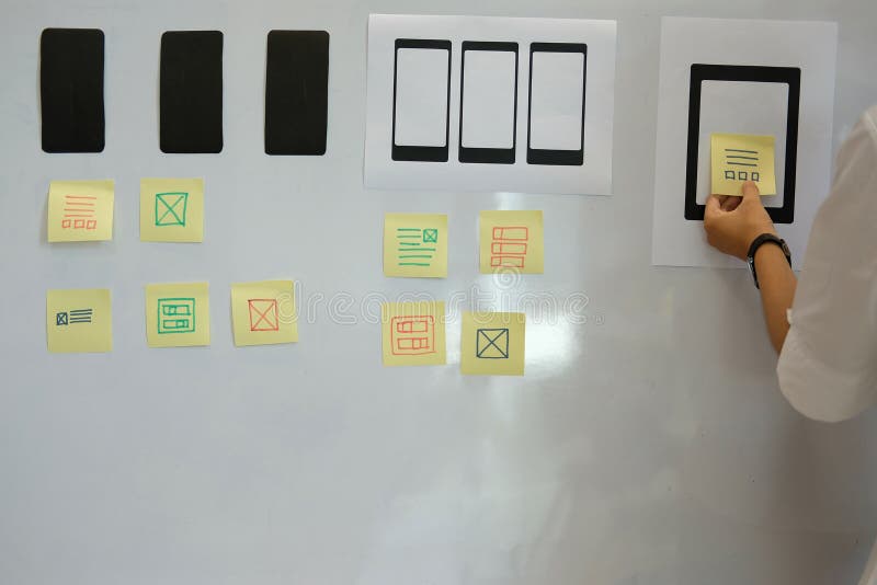 User Experience Workspace. UX Designer Desk with Tablet Layout. Stock ...