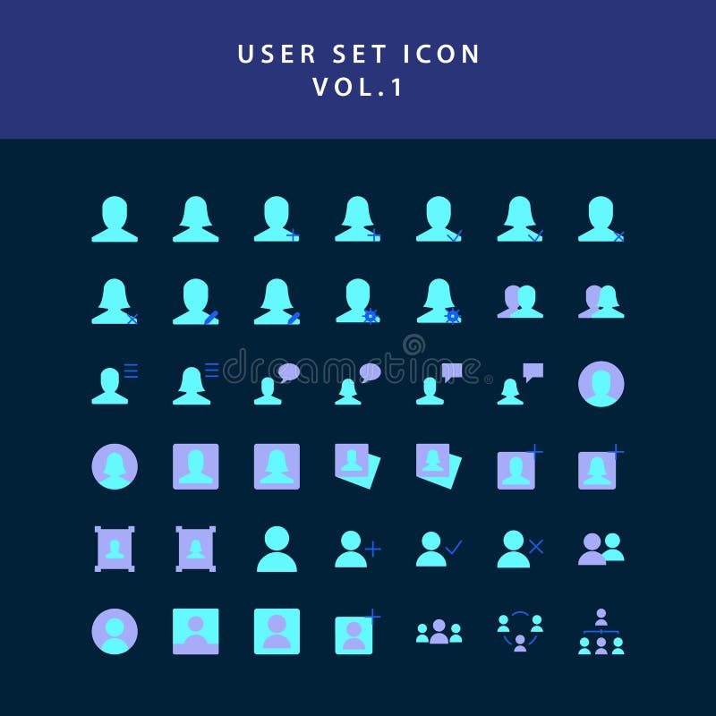 User Flat Style Design Icon Set Vol1 Stock Vector - Illustration of ...
