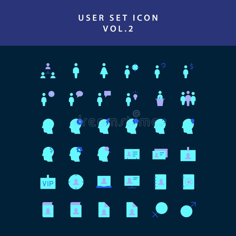 User Flat Style Design Icon Set Vol2 Stock Vector - Illustration of ...