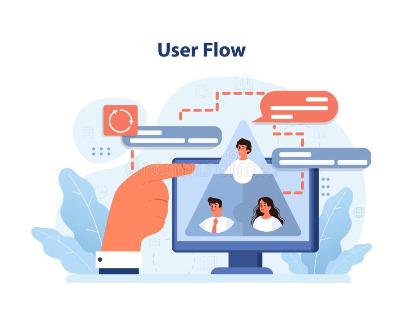 User Flow Concept. Flat Vector Illustration Stock Vector - Illustration ...