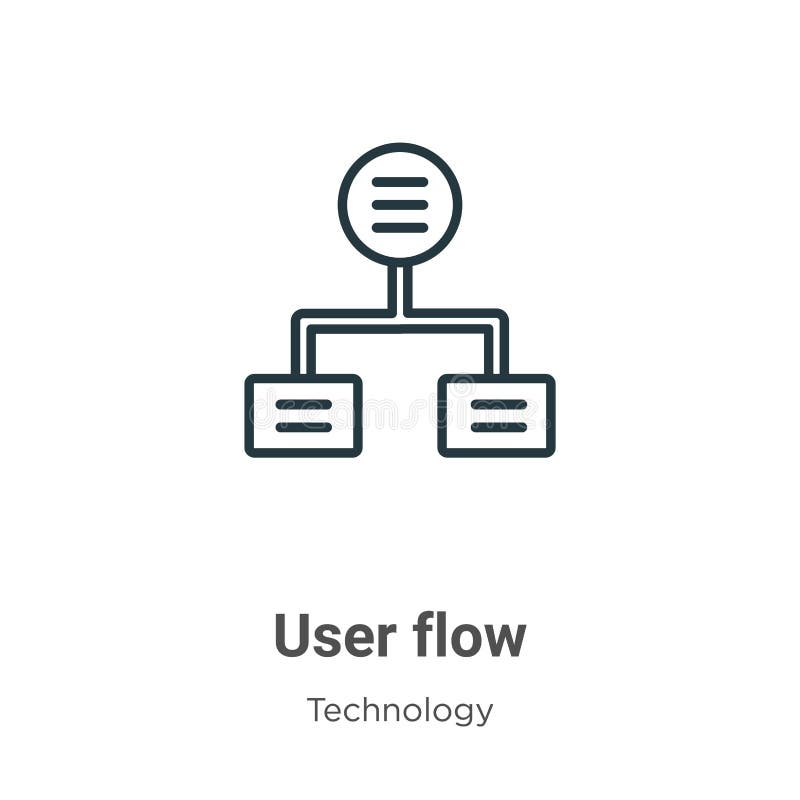 User Flow Outline Vector Icon. Thin Line Black User Flow Icon, Flat ...