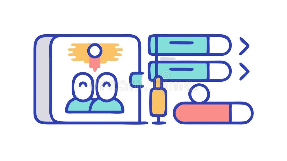 User Flow Team Dynamics Icon: People, Arrows, Interface Design, Vector ...