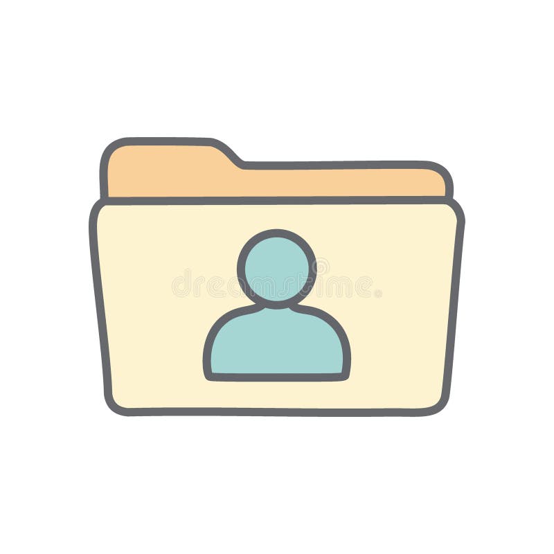 User Folder Icon. Simple Cartoon Icon Depicting a Folder with a Person ...