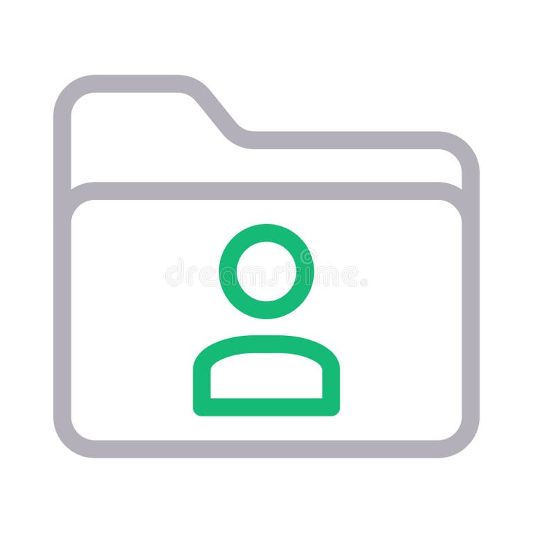 User Folder Vector Color Line Icon Stock Vector - Illustration of ...