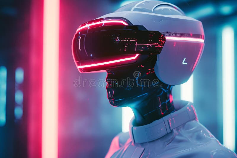 User-friendly Ai Vr Man Headset. Generate Ai Stock Illustration ...