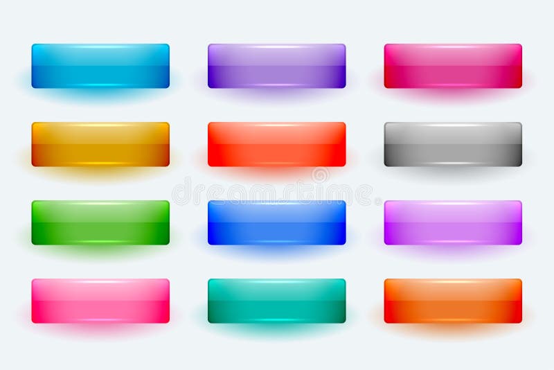 User Friendly Blank Web Button Icon with Shiny Effect Stock Vector ...