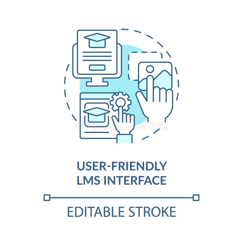 User-friendly LMS Interface Blue Concept Icon Stock Vector ...