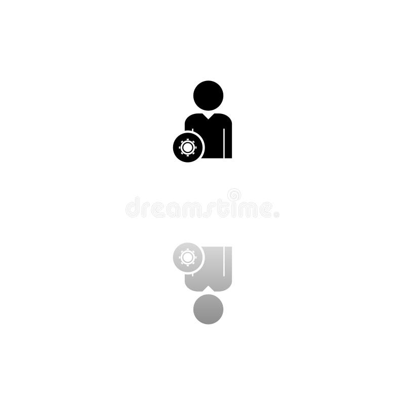 User with Gear Head Filled Outline Icon Stock Vector - Illustration of ...