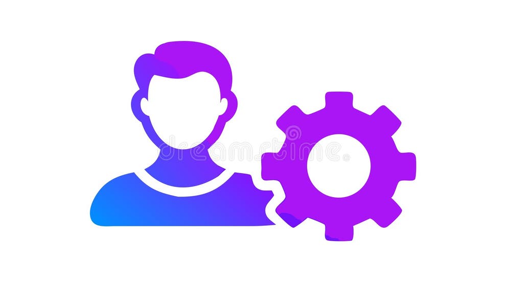 User with Gear Icon, Settings, Profile Personalization, Vector Design ...