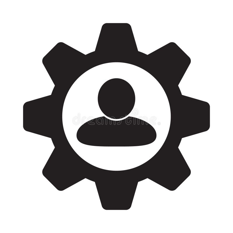 User and gear vector icon stock vector. Illustration of control - 131360342