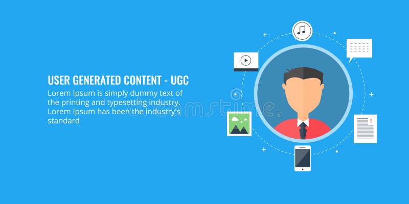 User Generated Content, Content Marketing, Ugc. Flat Design Vector ...