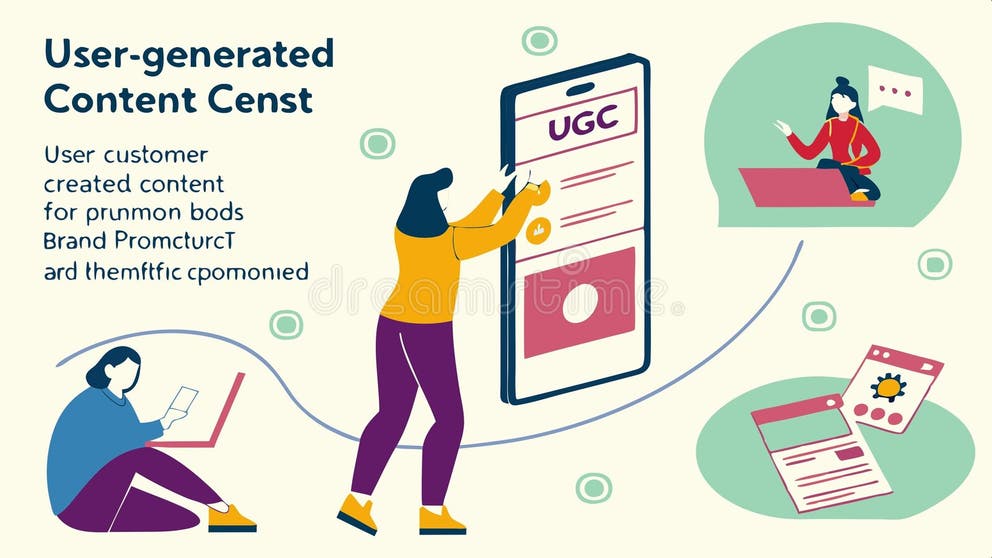 User Generated Content, Digital Media and Online Content Vector Design ...