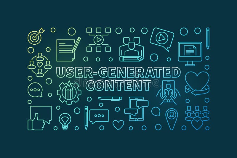 User-Generated Content Outline Colorful Vector Banner Stock Vector ...