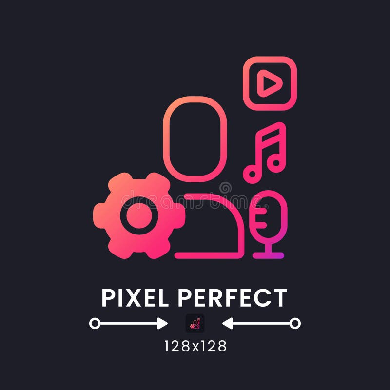 User-generated Content Pink Solid Gradient Desktop Icon on Black Stock ...