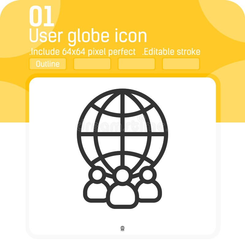 User Globe Vector Icon with Flat Style Isolated on White Background ...