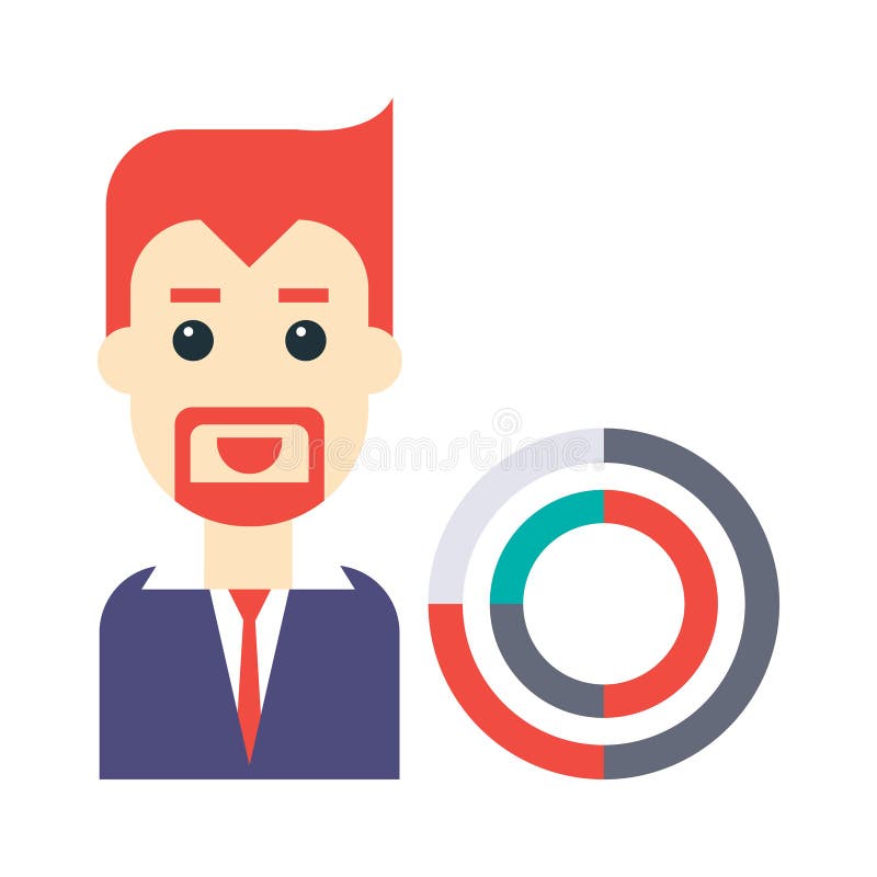 User Graph Vector Flat Color Icon Stock Illustration - Illustration of ...