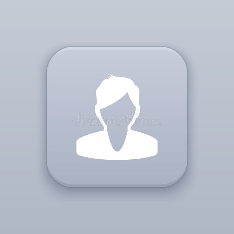 User, Gray Vector Button with White Icon Stock Vector - Illustration of ...