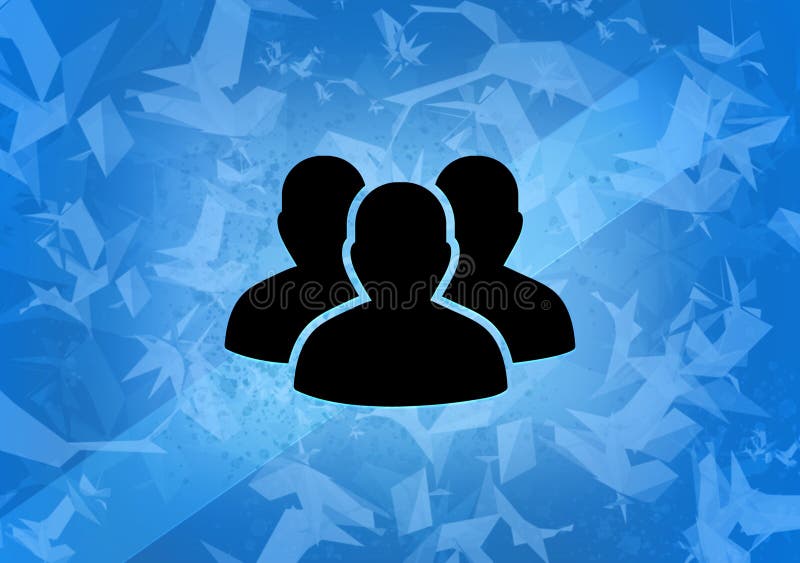 User Group Aesthetic Abstract Icon on Blue Background Stock ...