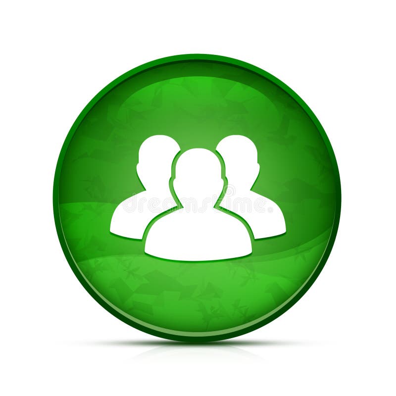 User Group Icon on Classy Splash Green Round Button Illustration Stock ...