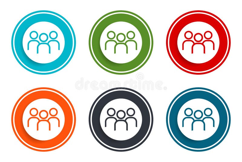 User Profile Icon Flat Vector Illustration Design Round Buttons ...