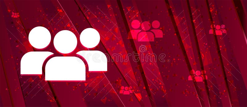 User Group Icon Abstract Design Bright Red Banner Background Stock ...