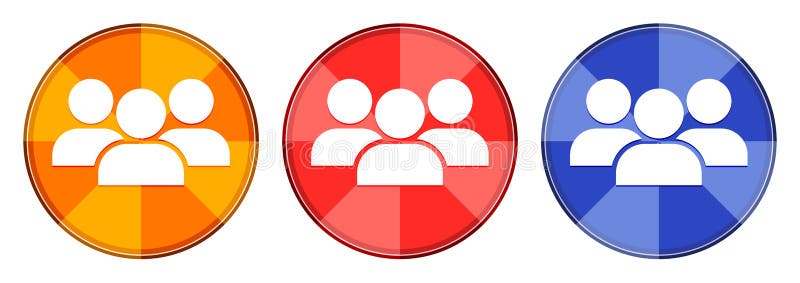 User Group Icon Burst Light Round Button Set Illustration Stock Vector ...