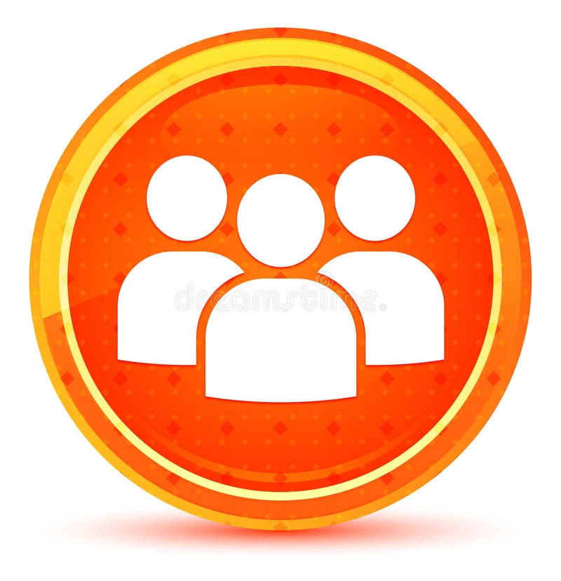 User Group Icon Natural Orange Round Button Stock Illustration ...