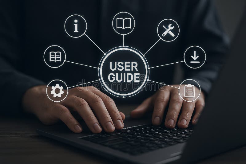 User Guide Manual Instruction Help Tutorial Document Information Support Assistance Process ...